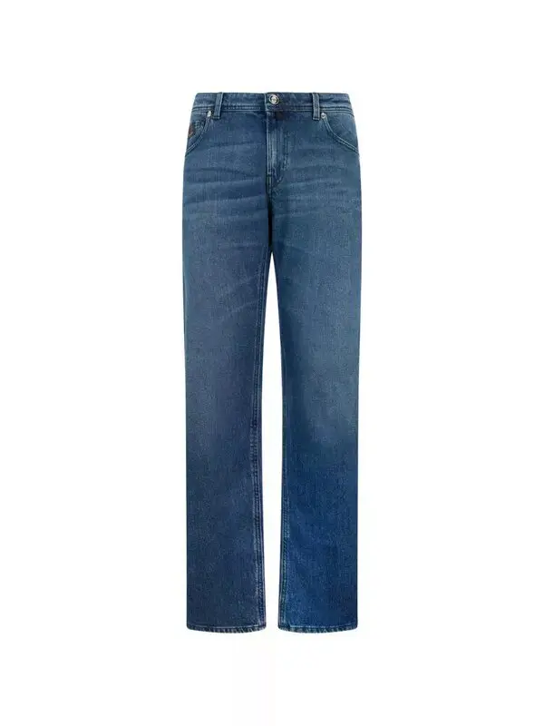 BILLIONAIRE Straight Jeans With Leather Details