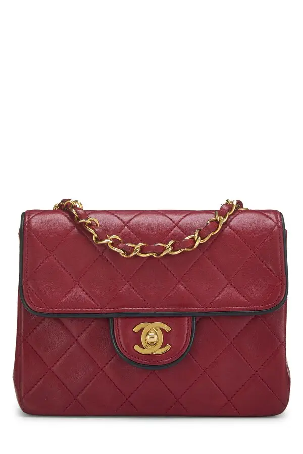 Chanel Quilted Lambskin Piped Half Flap - Red