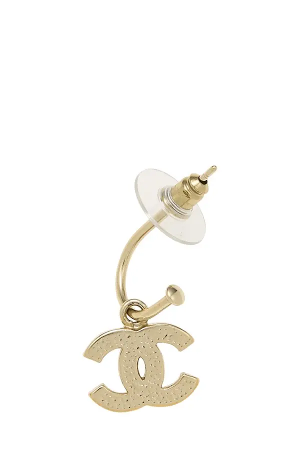Chanel Metal 'cc' Crystal Earrings