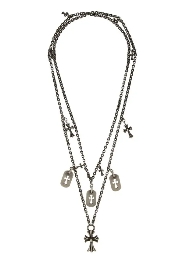 Chrome Hearts Sterling Multi-strand Cross Necklace - Silver