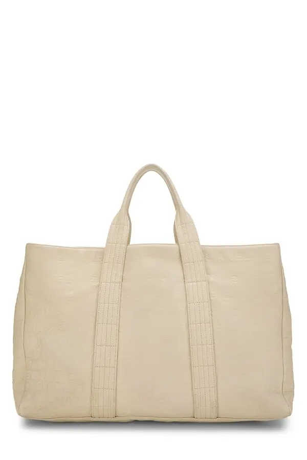 Chanel Calfskin Logo Tote - White