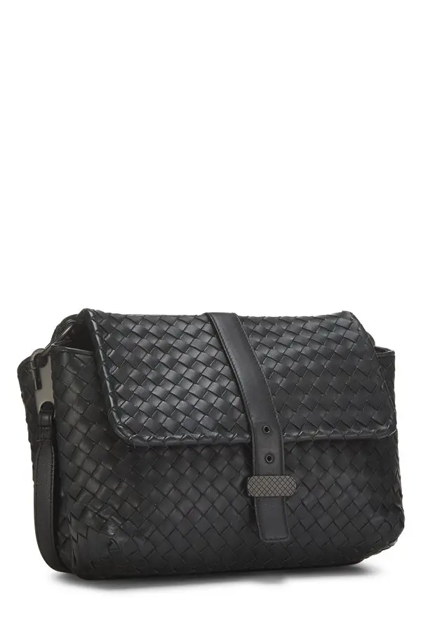 Bottega Veneta Intrecciato Double Flap Shoulder Bag