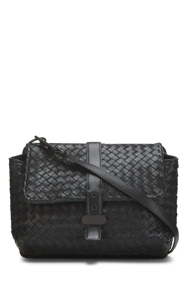 Bottega Veneta Intrecciato Double Flap Shoulder Bag