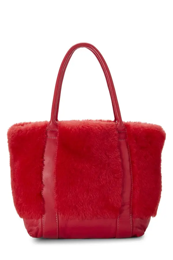 Chrome Hearts Fur And Leather Handbag - Red