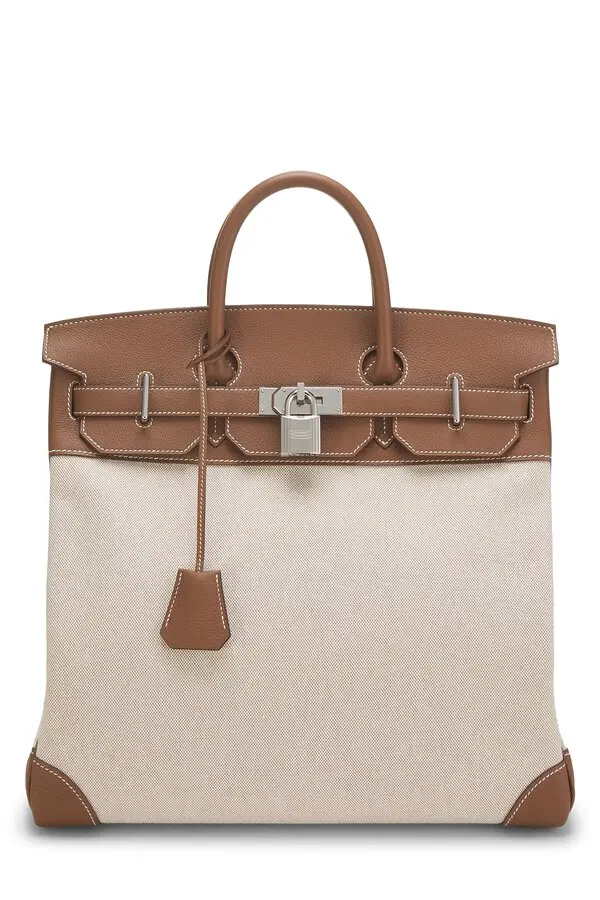 Hermès Gold Toile Hac Birkin 40 - Hermes Gold