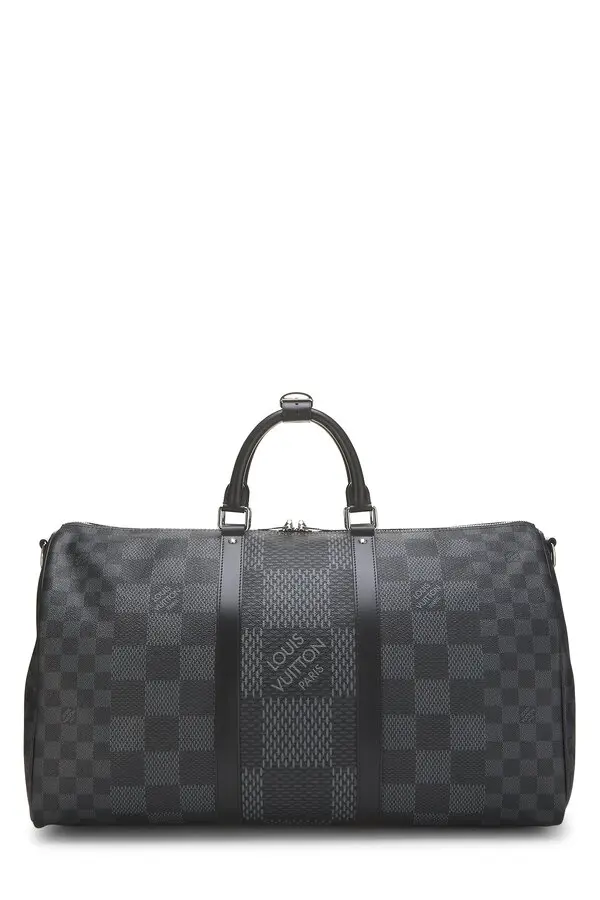 LOUIS VUITTON Damier Graphite 3d Keepall Bandouliere 50 - Black
