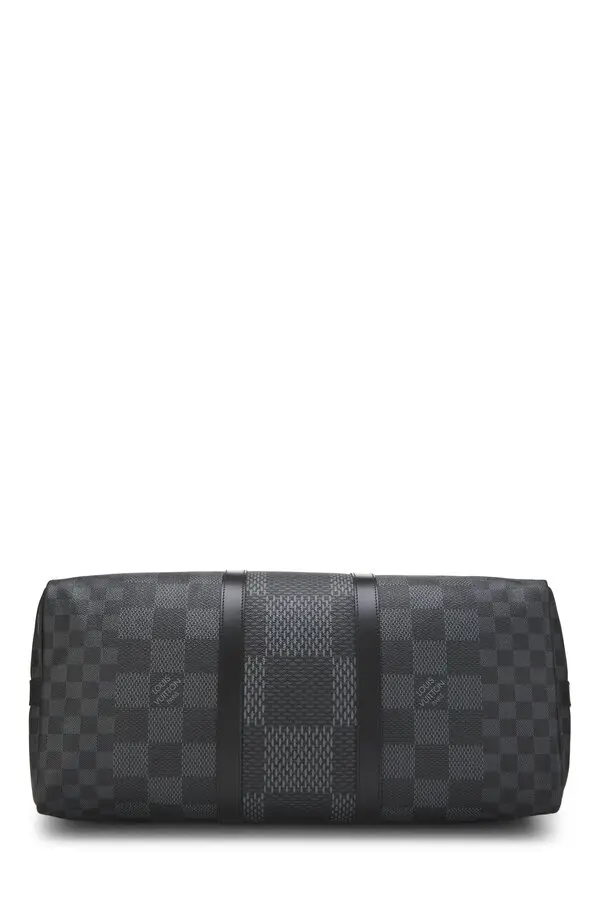 LOUIS VUITTON Damier Graphite 3d Keepall Bandouliere 50 - Black