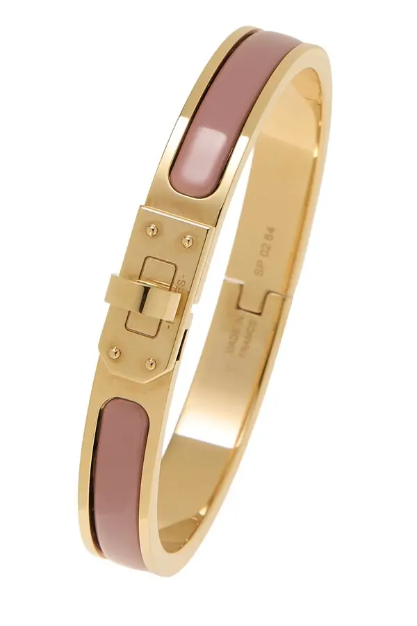 Hermès Rose Gold Clic Kelly Bangle - Pink