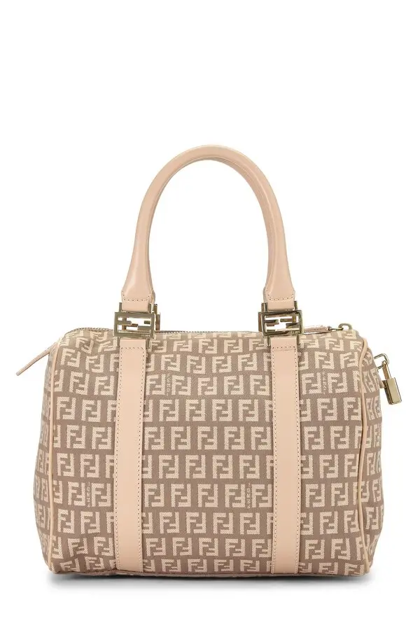 Fendi Zucchino Canvas Forever Boston Bag - Pink