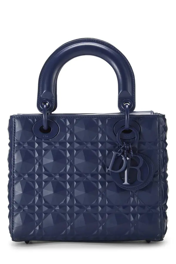 Dior Diamond Quilted Calfskin Lady - Navy