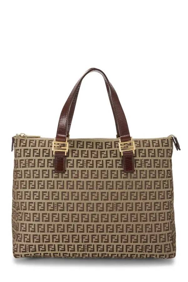 Fendi Zucchino Tote - Brown