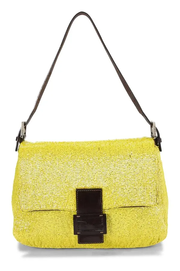 Fendi Beaded Mama Shoulder Bag - Yellow