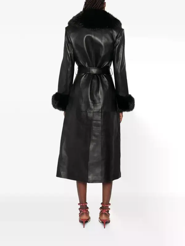 SELF-PORTRAIT Faux-fur-collared Belted Coat
