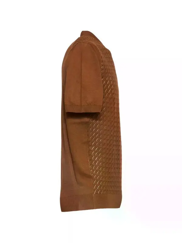 Fedeli Felipe Giza V-neck Textured T-shirt