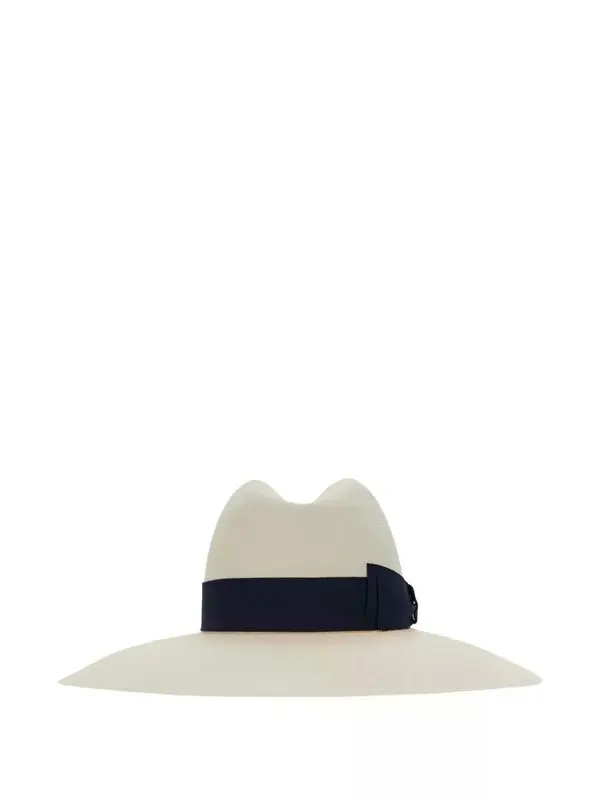 Borsalino Panama Hat With Bow Detail - Neutrals