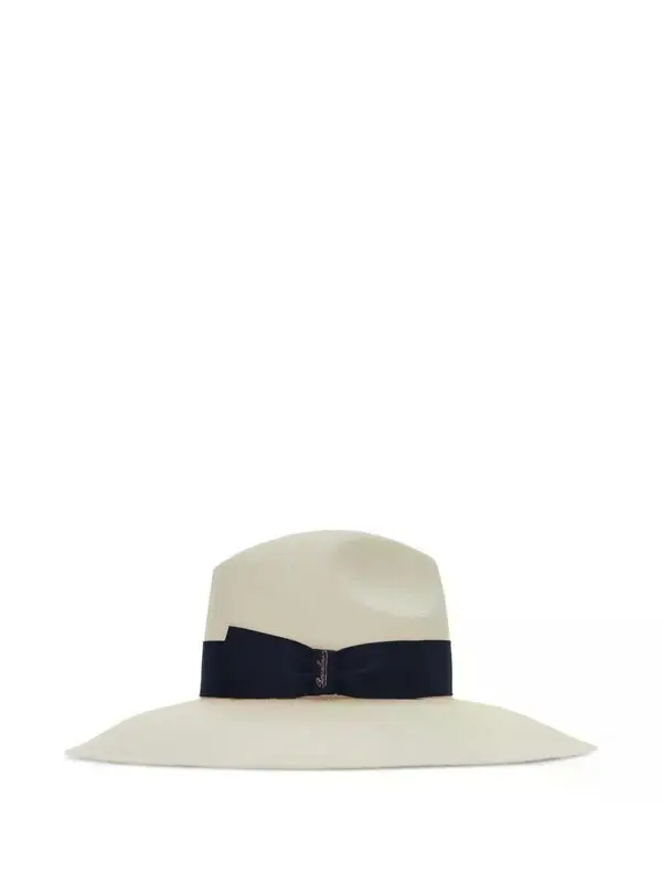 Borsalino Panama Hat With Bow Detail - Neutrals