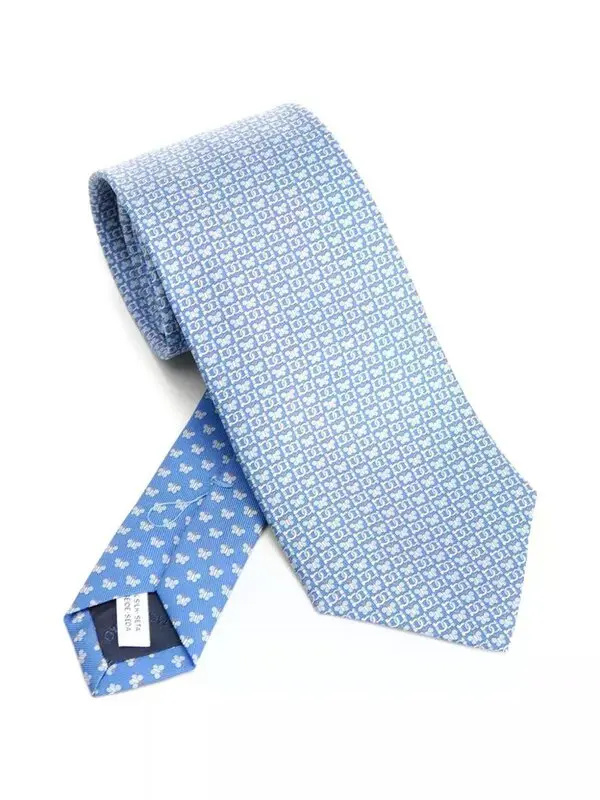 FERRAGAMO Butterfly-print Neck Tie - Blue