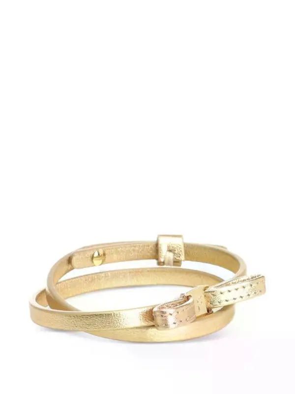 FERRAGAMO Bow Leather Bracelet - Gold