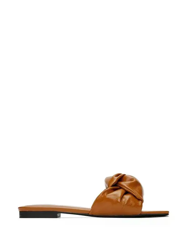 By Far Lima Knot-detailed Leather Sandals - Brown
