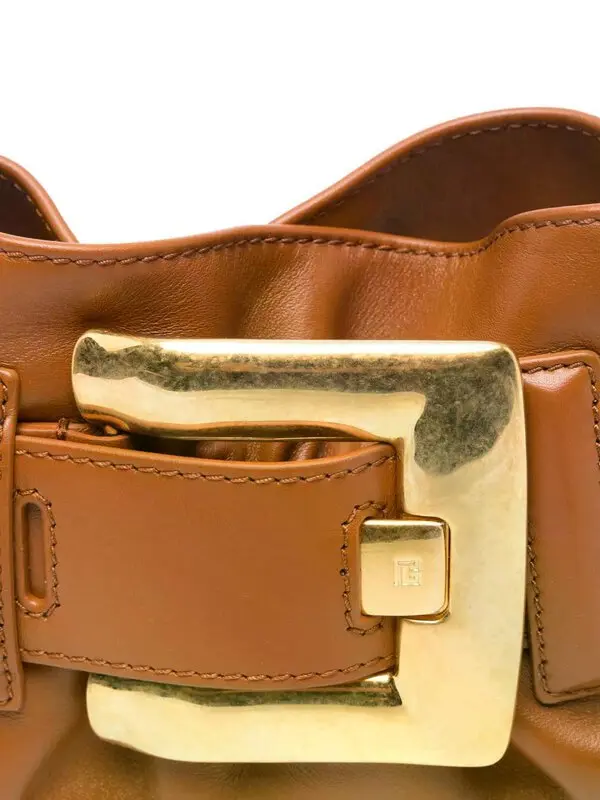 Balmain Buckle-chain Leather Tote