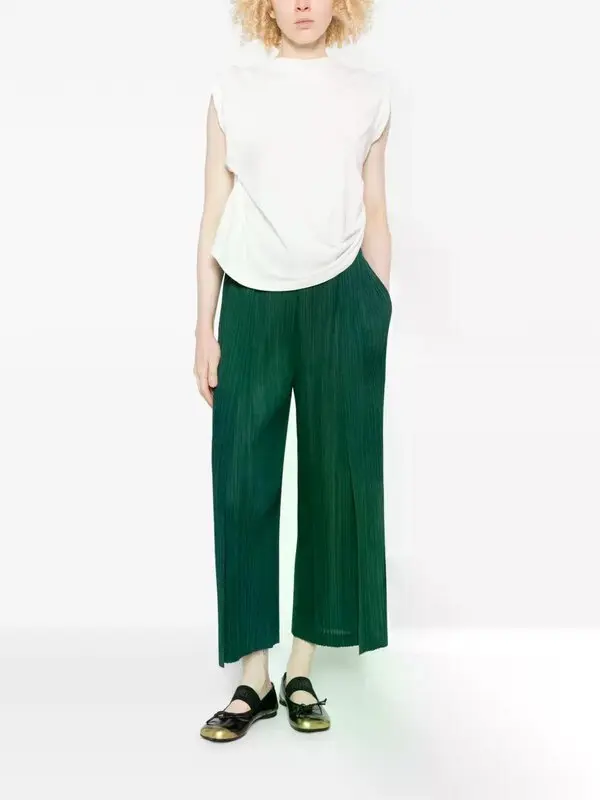Issey Miyake Pleated Trousers - Green