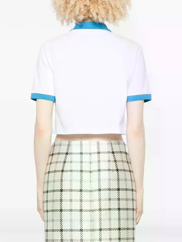Versace Cropped Trimmed Polo Shirt