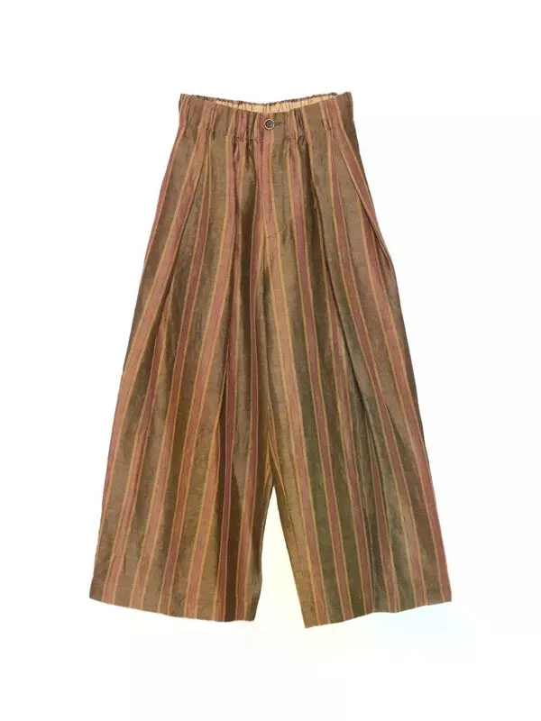 UMA WANG Striped Palazzo Pants - Brown