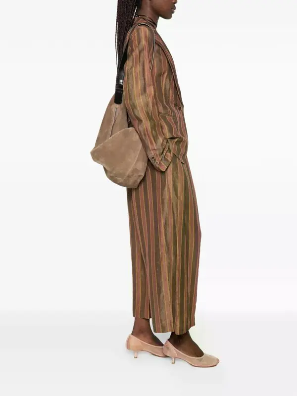 UMA WANG Striped Palazzo Pants - Brown