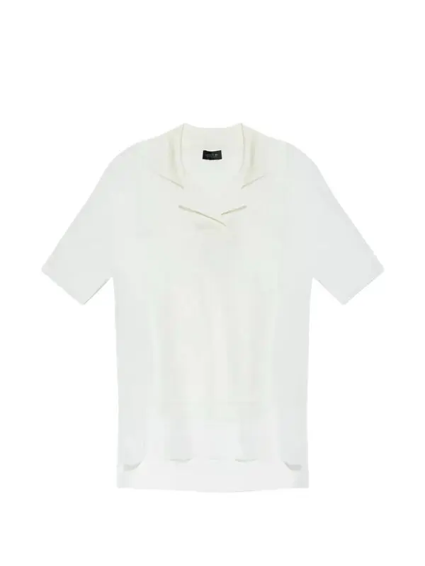 Lacoste V-neck Collared Shirt - White