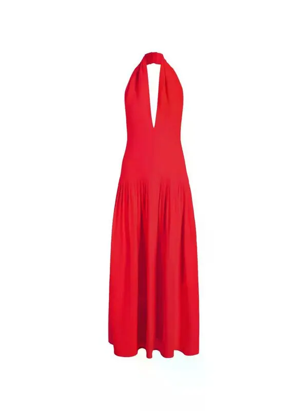Proenza Schouler Tala V-neck Georgette Maxi Dress - Red