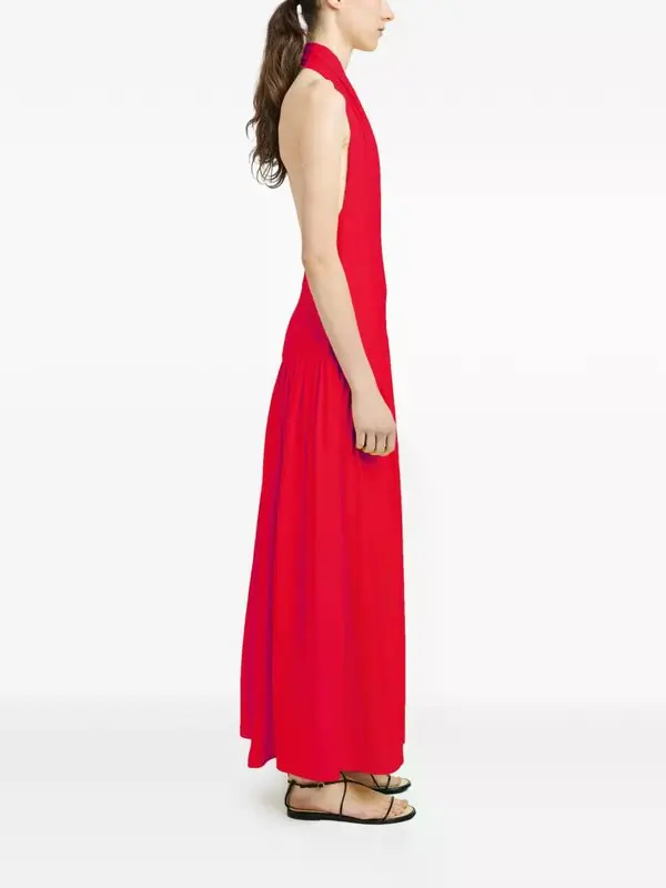 Proenza Schouler Tala V-neck Georgette Maxi Dress - Red