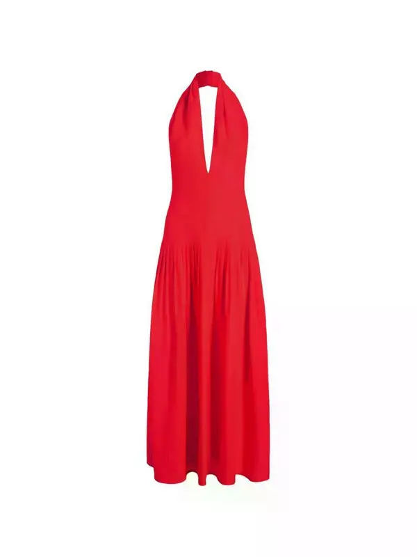 Proenza Schouler Tala V-neck Georgette Maxi Dress - Red