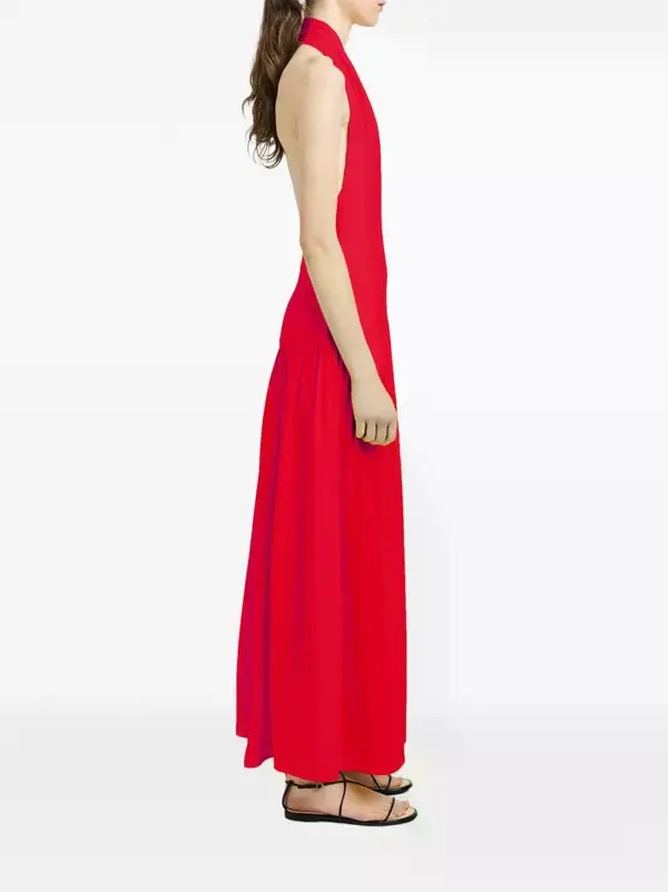 Proenza Schouler Tala V-neck Georgette Maxi Dress - Red