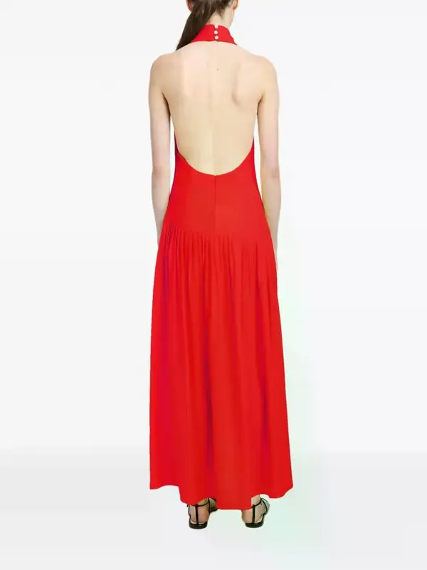 Proenza Schouler Tala V-neck Georgette Maxi Dress - Red