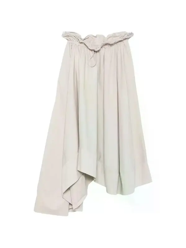 ISABELLE BLANCHE Drawstring Asymmetric Midi Skirt - Neutrals