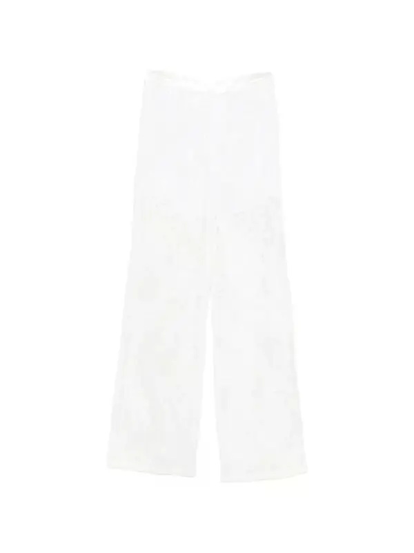 ISABELLE BLANCHE Floral-motif Trousers - White