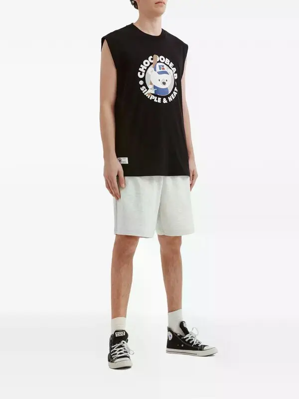 CHOCOOLATE Bear-motif Track Shorts - Grey