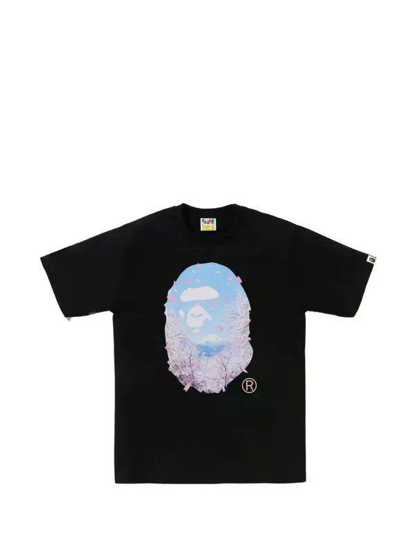 A BATHING APE Floral-print T-shirt - Black