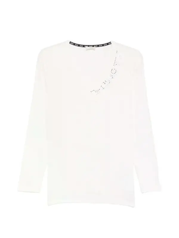Liu Jo Embellished V-neck T-shirt - White