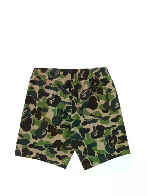 A BATHING APE Camouflage Pattern Track Shorts - Neutrals