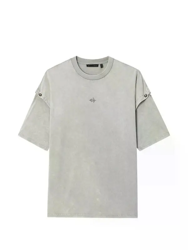 FIVE CM Embroidered-logo T-shirt - Grey