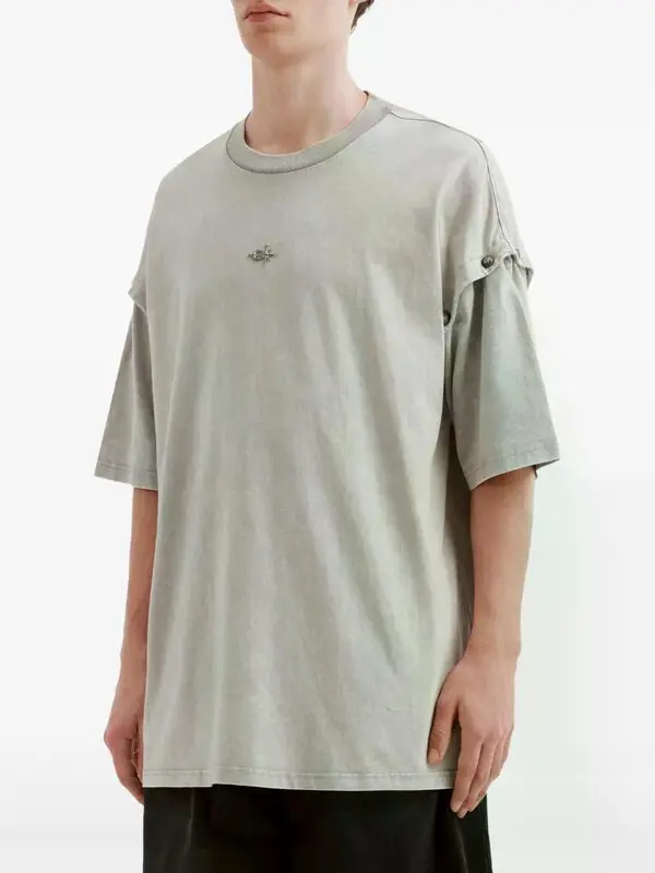 FIVE CM Embroidered-logo T-shirt - Grey