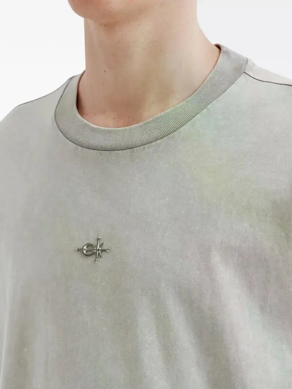 FIVE CM Embroidered-logo T-shirt - Grey
