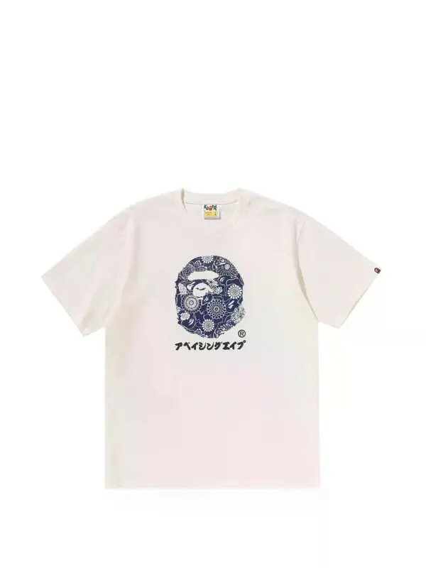 A BATHING APE Floral-print T-shirt - Neutrals