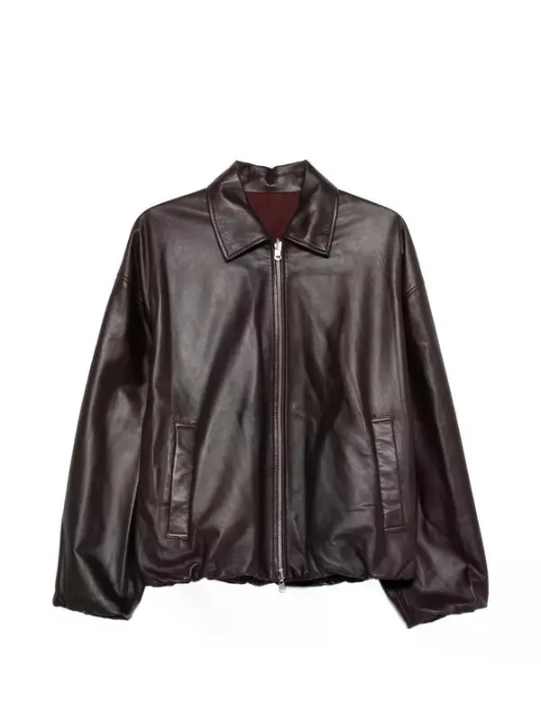 ARMA Zip-up Leather Jacket - Brown
