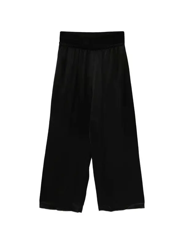 ALAINPAUL Regular-fit Wide-leg Trousers - Black