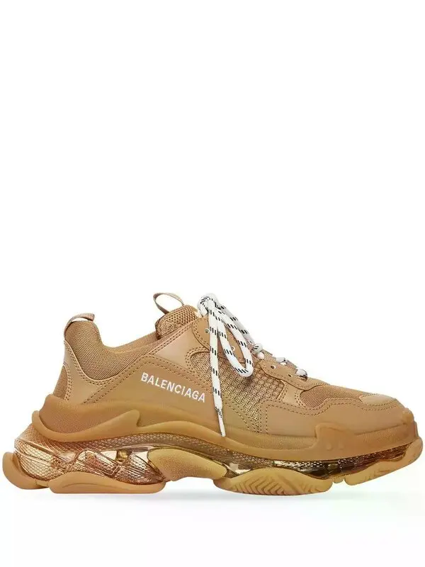 Balenciaga Triple S Clear Sole Sneakers - Brown