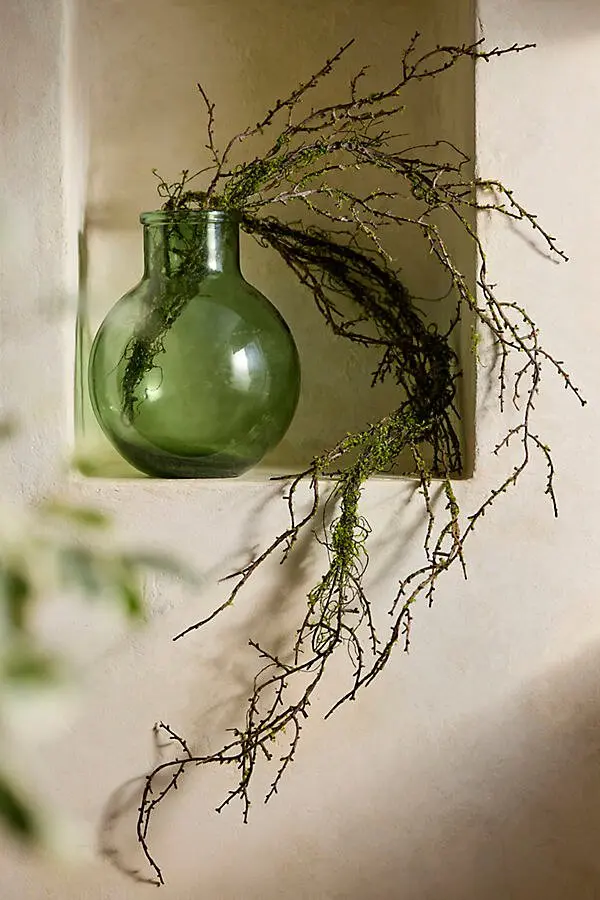 TERRAIN Faux Mossy Tendril Spray - Green Pattern