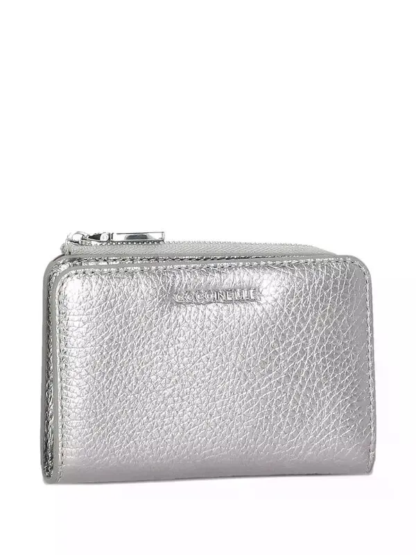 COCCINELLE Metallic Zip Wallet - Silver
