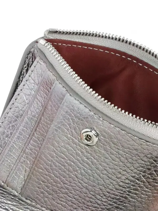 COCCINELLE Metallic Zip Wallet - Silver